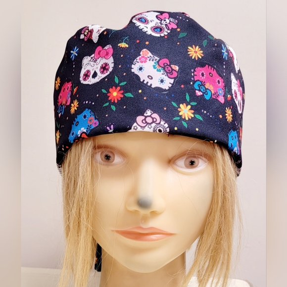 Accessories | Hello Kitty Faces Sugar Skull Black Medical Nurse Scrub ...